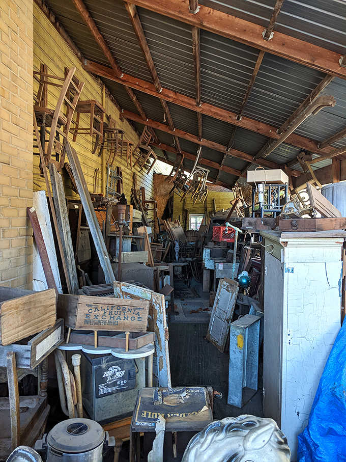 Like an archaeological dig through America's attic, this storage area reveals layers of history stacked to the rafters, waiting for discovery.
