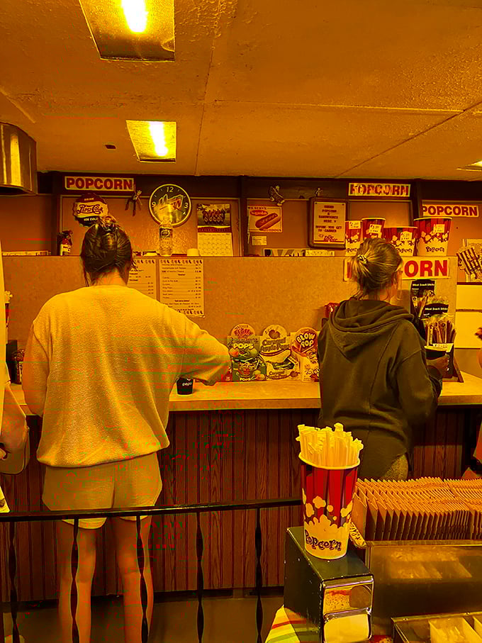 Nostalgia served fresh at the concession counter, where popcorn dreams and candy memories have been dispensed for generations.