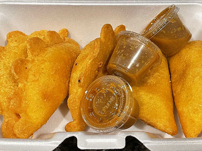 Golden-brown pockets of joy, these empanadas deliver that perfect crunch before revealing their savory treasures within.