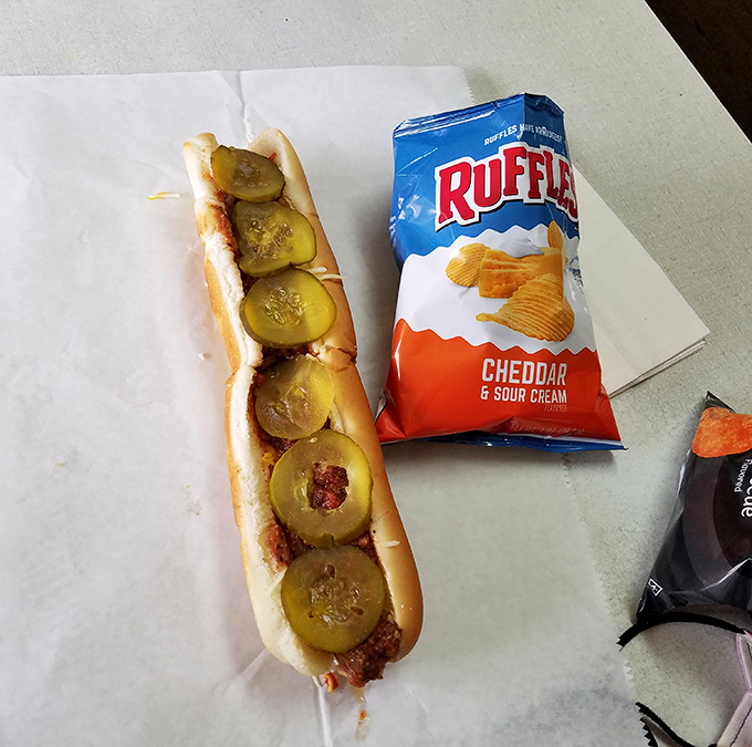 Pickle paradise! Tangy rounds of briny goodness crown this footlong masterpiece, creating the perfect flavor balance.