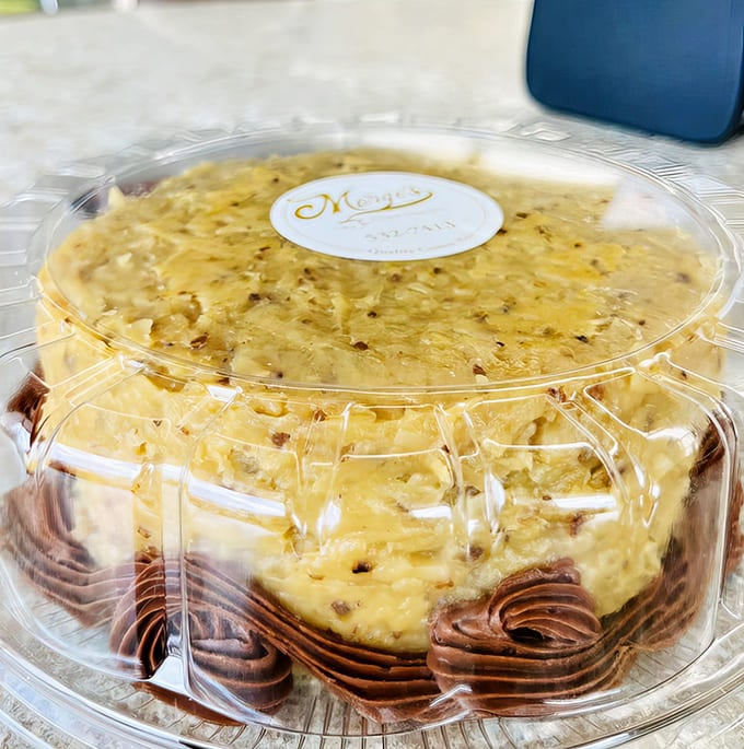 German Sweet Chocolate Cake: This isn't just dessert&mdash;it's an engineering marvel of chocolate layers and coconut-pecan frosting that would make your grandmother weep with pride.