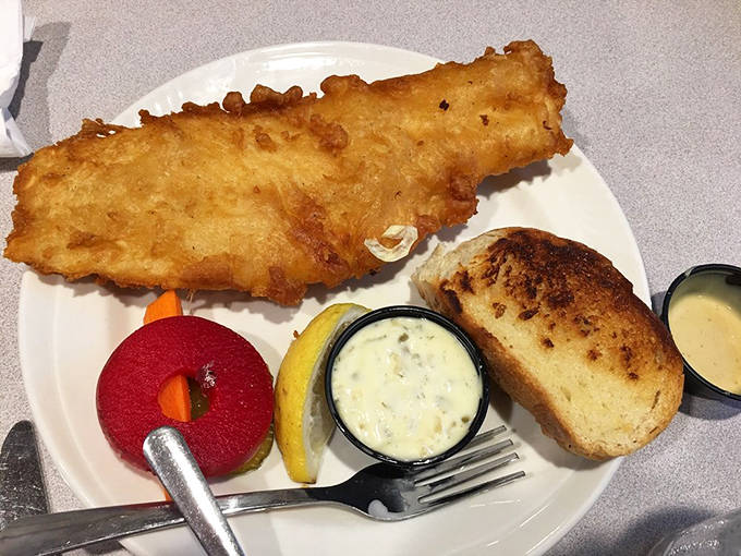 The haddock arrives golden and crispy outside, flaky and tender inside&mdash;proof that simplicity, when done right, needs no improvement.