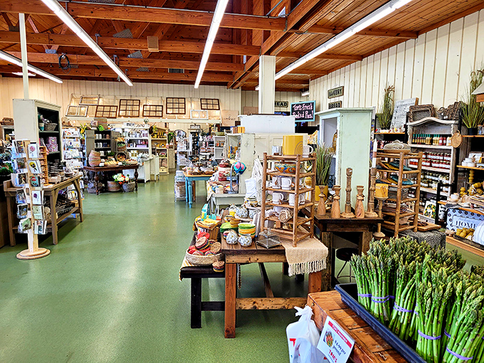 Inside Tom's, wooden shelves and rustic charm create the perfect backdrop for local treasures &ndash; like stumbling into your grandmother's pantry, if grandma was a gourmet.