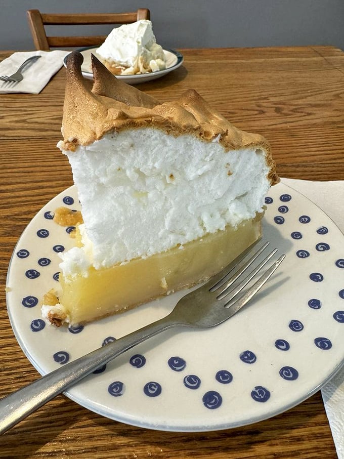 This lemon meringue pie defies gravity with its cloud-like topping and sunshine-yellow filling that balances sweet and tart perfectly.