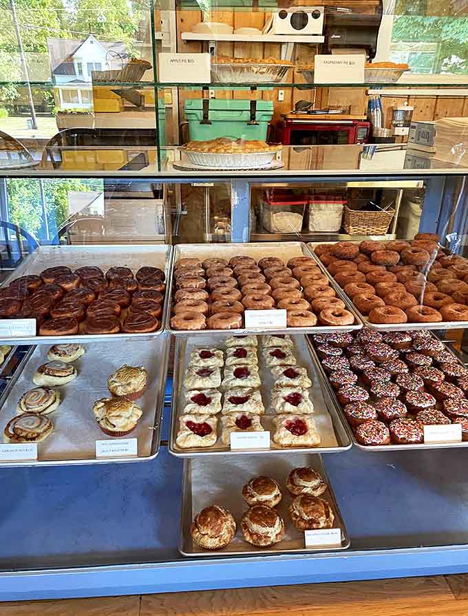 Behold the pastry case of dreams, where every treat looks so good you'll want to press your nose against the glass like a kid.