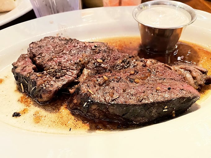 Prime rib perfection &ndash; tender, juicy, and seasoned just right. This is what food dreams are made of.