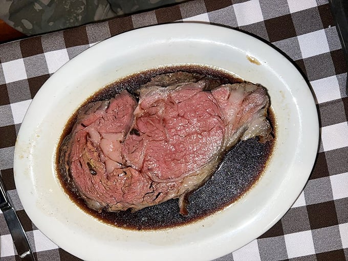 Schuler's legendary prime rib arrives perfectly pink-centered with a flavorful crust, accompanied by silky au jus that carnivores dream about.