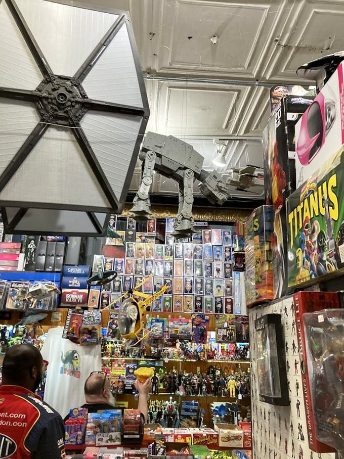 Floor-to-ceiling displays prove that "too many toys" is a phrase that simply doesn't exist in this magical universe of plastic fantastic.