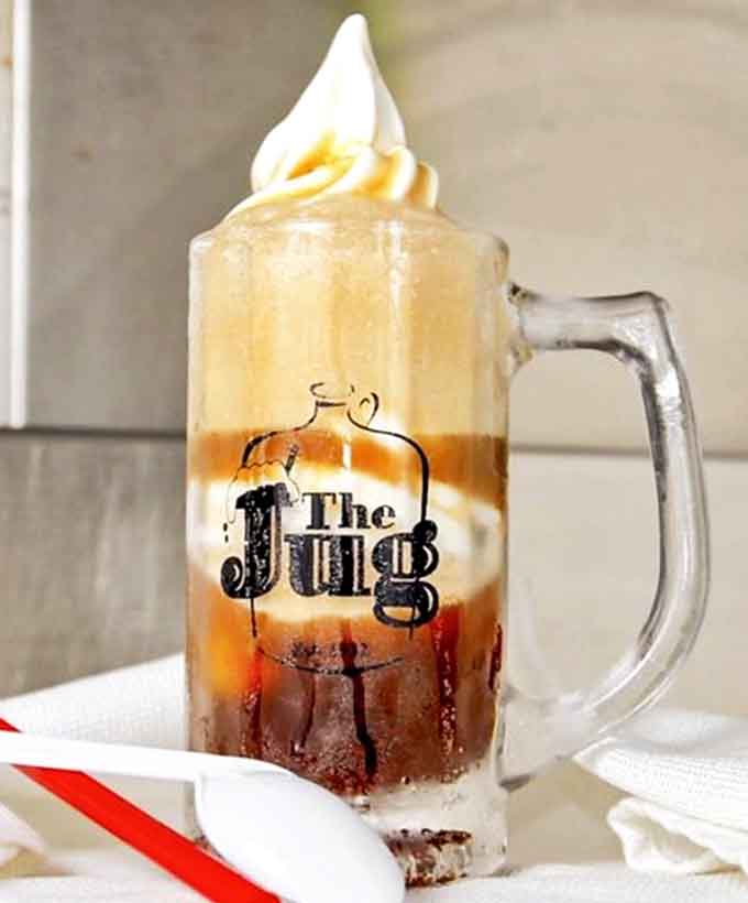 A root beer float that deserves its own zip code &ndash; where creamy vanilla ice cream meets fizzy root beer in a frosty mug of pure nostalgia.