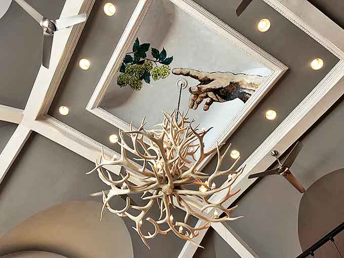 Michigan rustic meets church elegant with this showstopping fixture, like a hunting lodge and cathedral had a stylish baby.