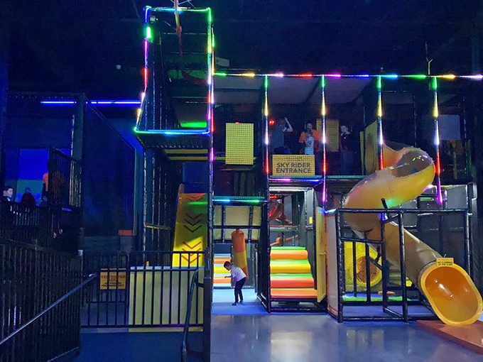 This slide delivers the kind of speed that makes your stomach relocate temporarily, proving that what goes up must come down with style.