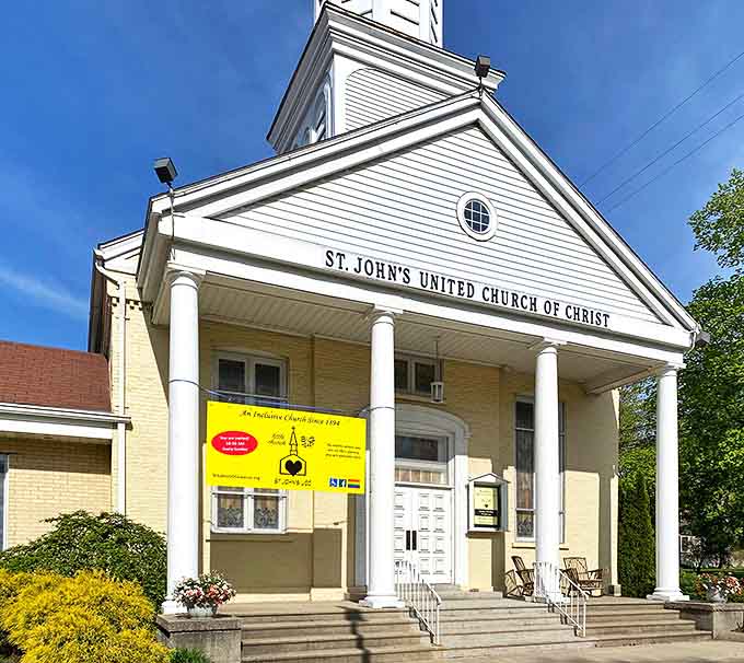 St. John's United Church of Christ: When they built churches to inspire awe, not just house congregations &ndash; that steeple practically punctuates heaven.