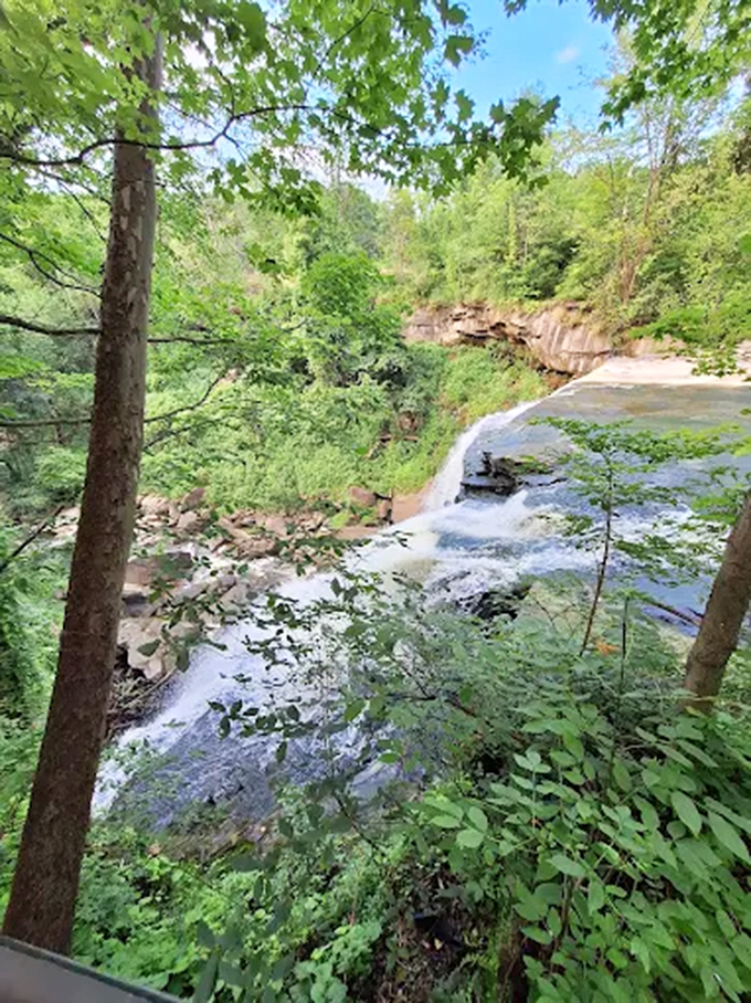 Looking down from the rim, you'll witness Brandywine Creek making its dramatic plunge &ndash; nature's version of "look Mom, no hands!"