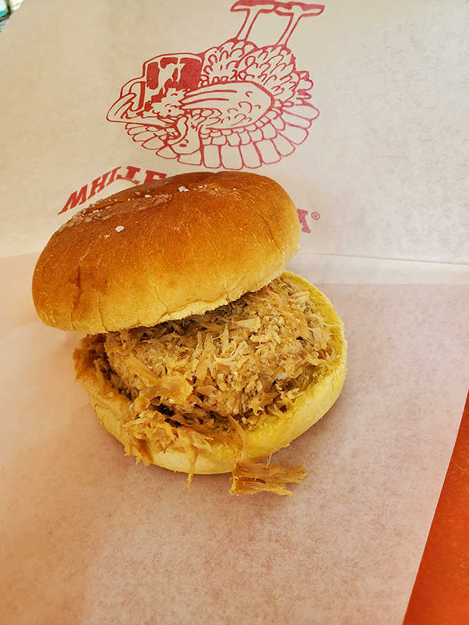 The legendary turkey sandwich &ndash; hand-pulled, tender white meat piled generously on a soft bun &ndash; simplicity that's stood the test of time.