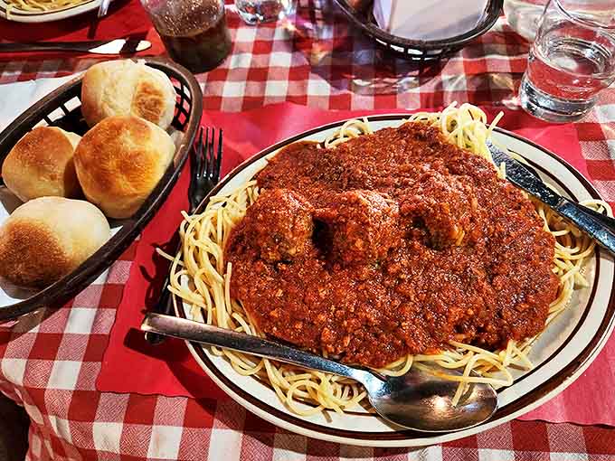 Spaghetti and meatballs that would make your Italian grandmother weep with joy &ndash; hearty, saucy, and unapologetically abundant.