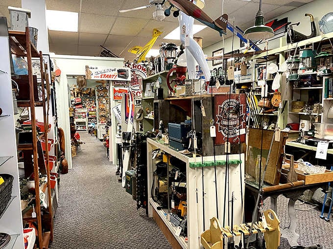 Every aisle tells a different story &ndash; from vintage advertising to nostalgic collectibles, the displays create a colorful tapestry of American history.