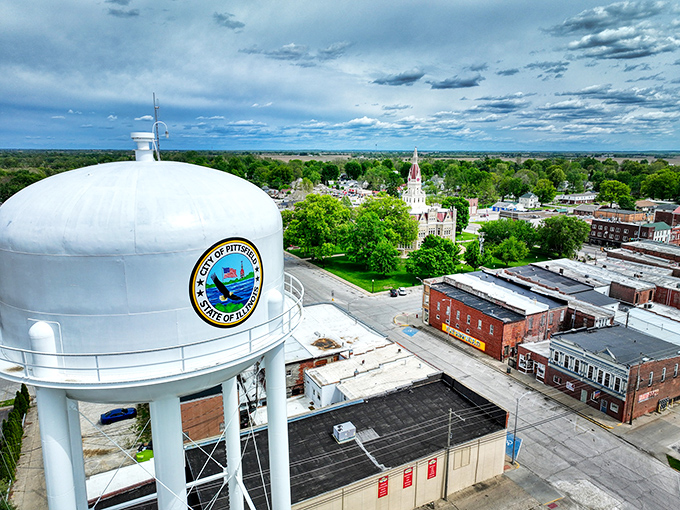Water Tower View: From this vantage point, Pittsfield unfolds like a miniature model town, complete with church spires and tree-lined streets that Norman Rockwell would've painted in a heartbeat.
