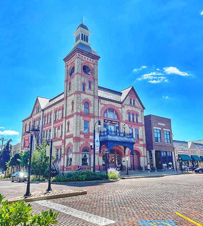 The majestic Woodstock Opera House commands attention with its striking red-brick facade and tower &ndash; a cultural beacon that's hosted legends since 1889.