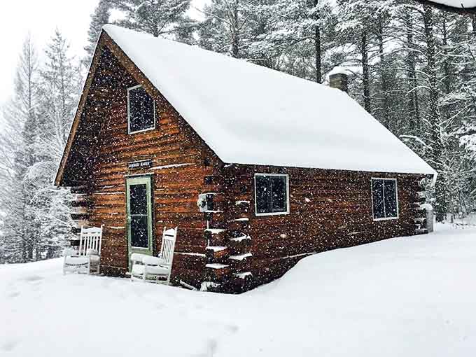 Winter transforms this humble cabin into a snow globe come to life &ndash; minus the shaking, plus the cozy fireside evenings.