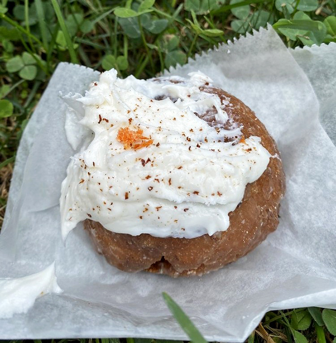 The carrot cake donut proves vegetables can have fun too &ndash; especially when dressed in that sassy cream cheese frosting.
