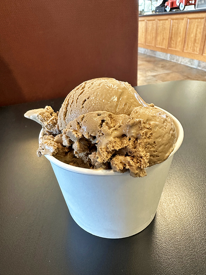 This coffee crumble ice cream doesn't just satisfy &ndash; it contemplates the meaning of deliciousness while melting slowly into creamy oblivion.