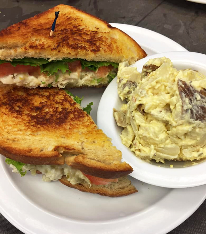 This isn't your average sandwich &ndash; grilled to golden perfection with a side of potato salad that grandmothers everywhere would approve of.