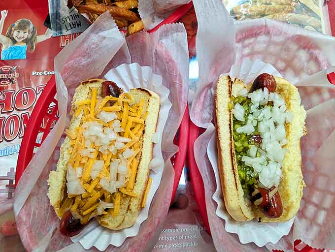 These aren't just hot dogs &ndash; they're edible celebrities, dressed to impress with perfect toppings that make every bite a standing ovation.