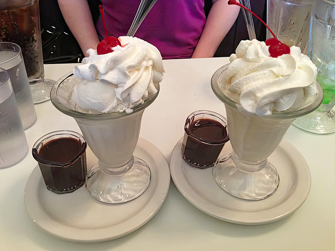 Hot fudge sundaes arrive with extra sauce on the side because Lagomarcino's understands that when it comes to their legendary chocolate, moderation is for amateurs.