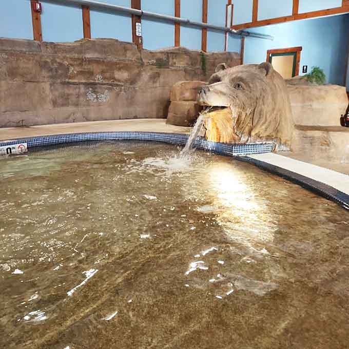 Childhood joy bubbles up at the kid-friendly water playground, complete with slides and that magnificent tipping bucket everyone secretly anticipates.