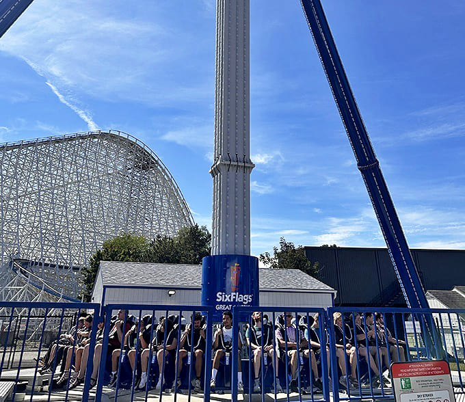 Command central: where adventure begins and normal heart rates end. The loading area buzzes with anticipation and the occasional nervous laugh.