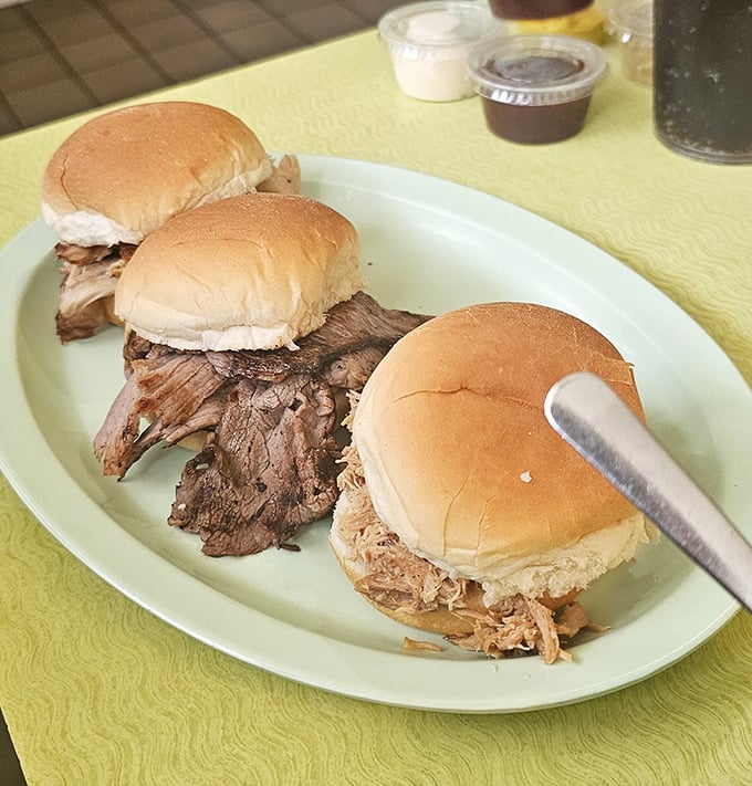 These aren't just sandwiches; they're edible history lessons &ndash; tender, slow-smoked meat nestled in soft buns, ready to transport you to barbecue nirvana.