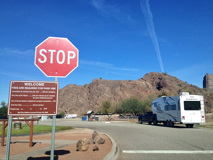 The welcoming sign promises adventures that the park more than delivers, a gateway to outdoor memories waiting to be made.