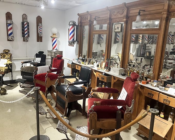 Step back in time at this barber museum, where vintage chairs and gleaming tools tell the story of an age when getting a haircut was a true gentleman's experience.