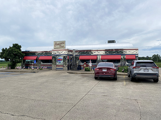 The chrome detailing and geometric patterns make Cruisers Diner a photogenic landmark that transports you back in time.