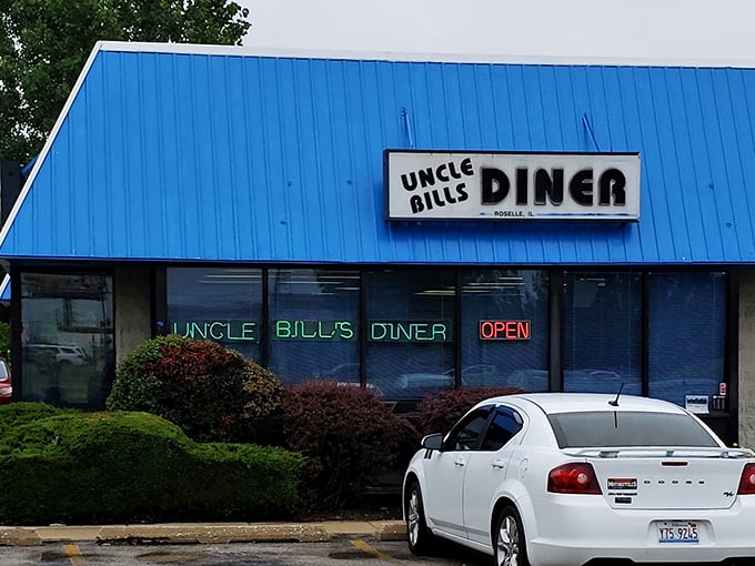 The welcoming entrance of Uncle Bill's Diner promises comfort food served with a side of nostalgia in Roselle.