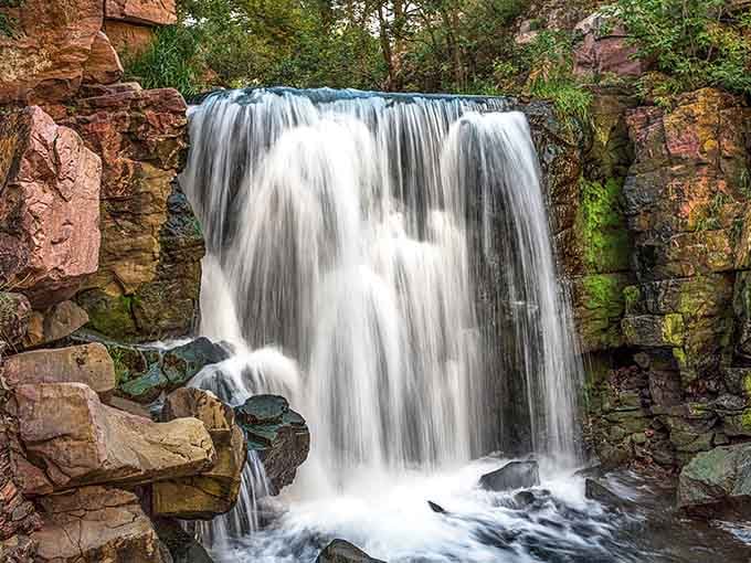 Red rocks and cascading water create a unique scene you won't find anywhere else in Minnesota.