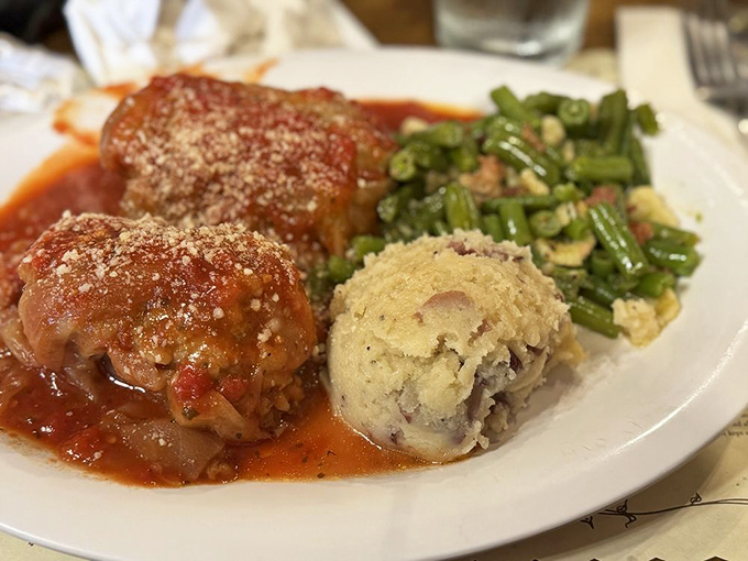 Bavarian cabbage rolls &ndash; like little edible gift packages where the wrapping is cabbage and the gift is deliciousness, served with perfectly smashed potatoes.