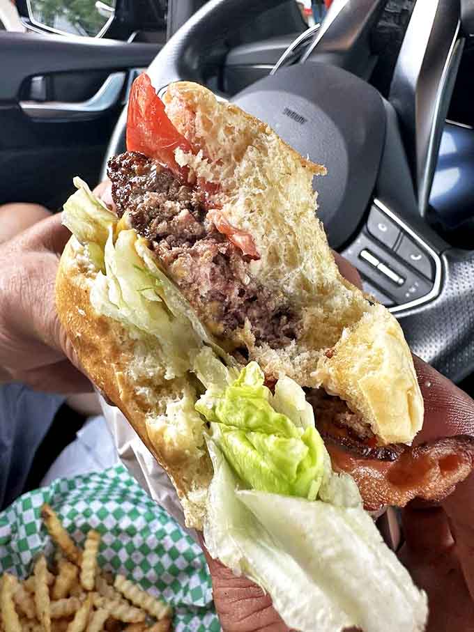 The California Burger: where fresh veggies and Angus beef come together in a union more perfect than most marriages.