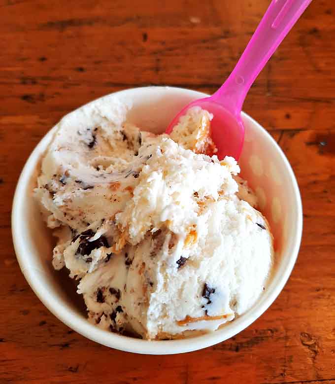 Caramel Pecan ice cream that makes you wonder if you've died and gone to dairy heaven &ndash; buttery, nutty, and utterly irresistible.