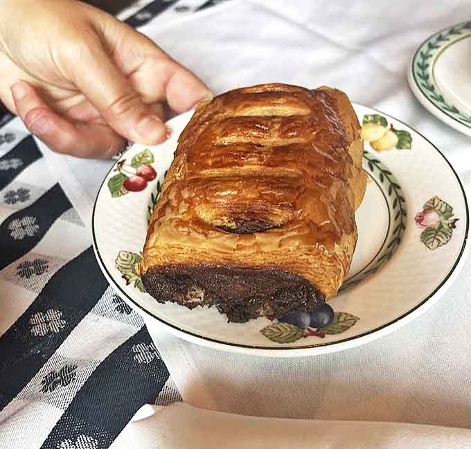 Architecture you can eat &ndash; dozens of buttery layers housing a treasure of dark chocolate that melts just enough to make you close your eyes in appreciation.