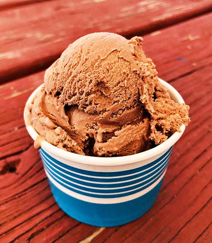Rich chocolate ice cream that's so decadent it should probably come with a warning label: "May cause involuntary sighs of contentment."