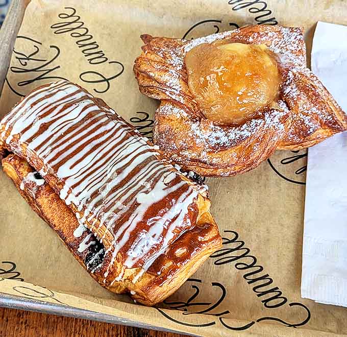 Two pastry soulmates sharing a plate &ndash; one cinnamon-swirled, one apple-crowned, both guaranteed to make Monday feel like Saturday.