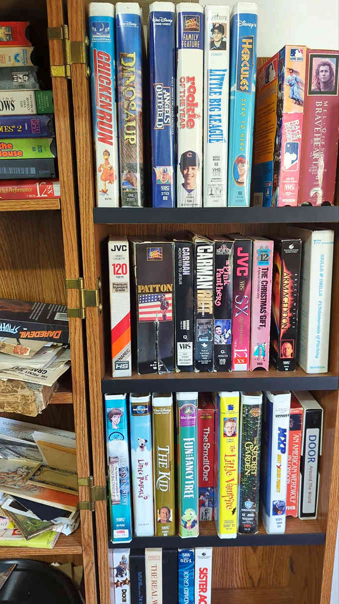 Remember when "be kind, rewind" wasn't just a suggestion? This nostalgic collection of VHS tapes transports visitors to Friday night movie rentals.