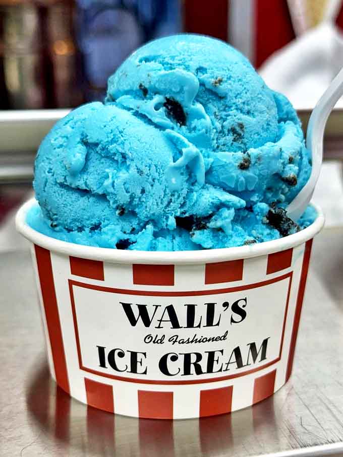 Cookie Monster ice cream isn't just blue &ndash; it's electric blue with cookie chunks so generous they're practically staging a delicious rebellion.