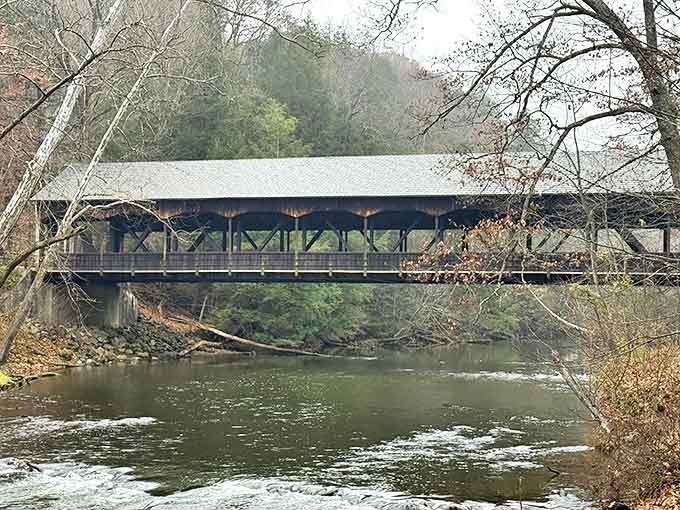 This charming covered bridge looks like it escaped from a storybook &ndash; just waiting for its close-up!