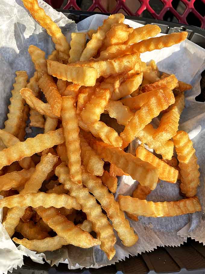 Golden, crispy ridges create the perfect landscape for salt to nestle into &ndash; proof that not all heroes wear capes, some wear crinkles.