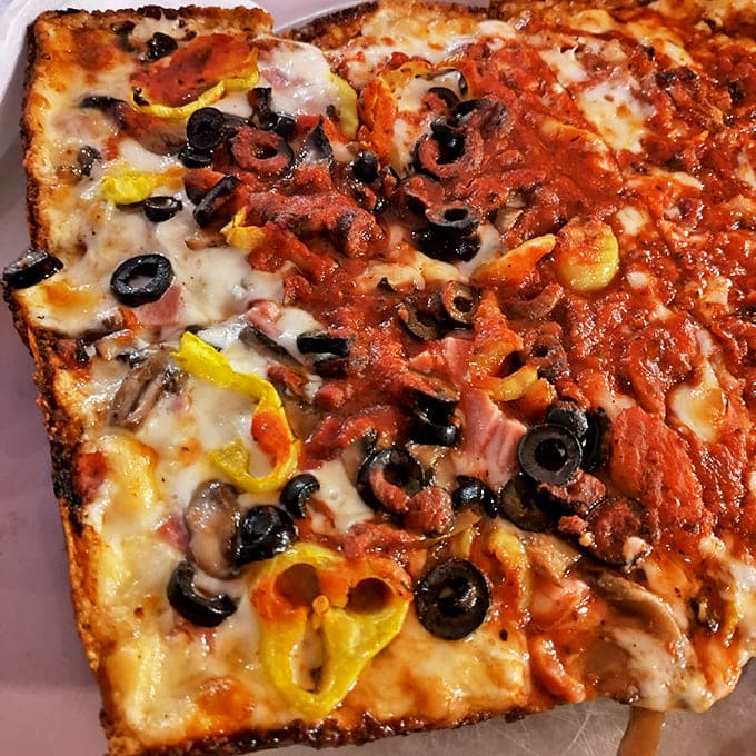 Half pepperoni, half loaded with toppings &ndash; the perfect compromise for when you can't decide between classic and adventurous.