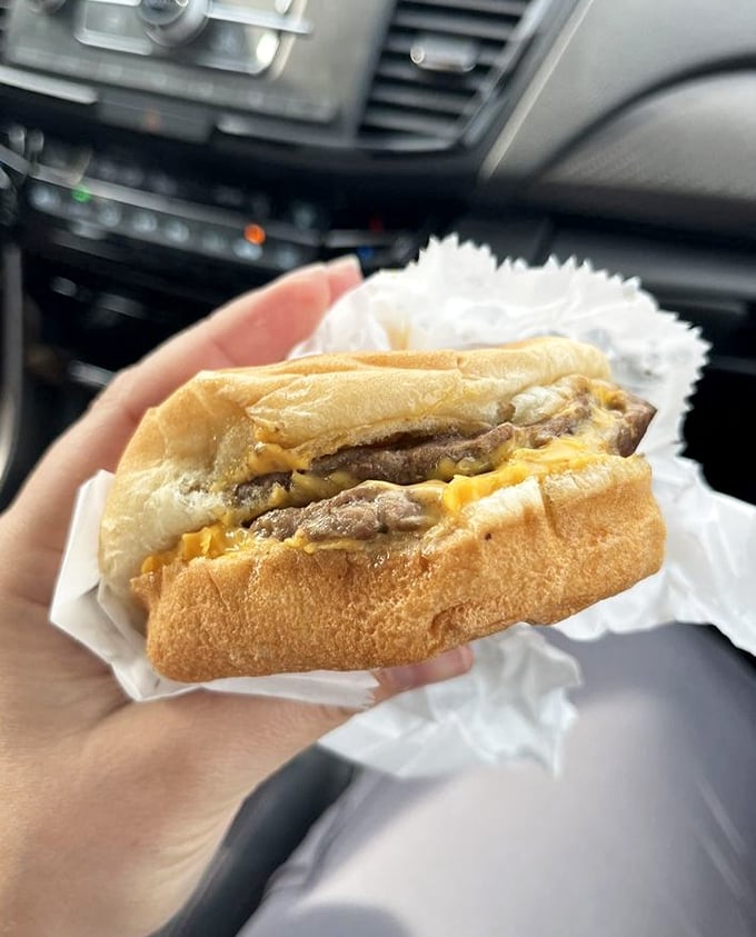 This double cheeseburger represents fast food as it should be, with melty cheese and a perfectly toasted bun.