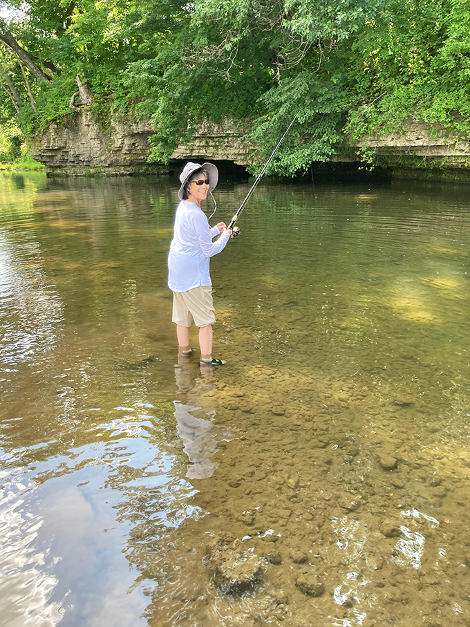 A peaceful morning of fishing becomes meditation with a rod when practiced beside these gentle waters &ndash; no fish story needed.