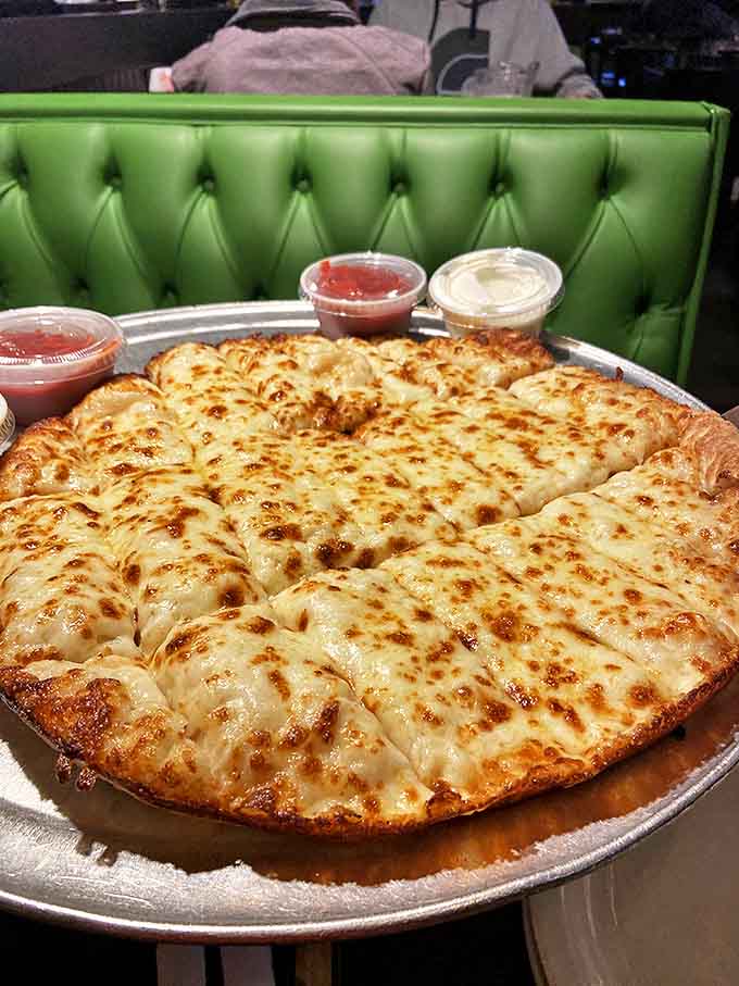 Sometimes simplicity is sublime &ndash; their cheese pizza showcases the perfect balance of sauce, cheese, and that incredible crust.